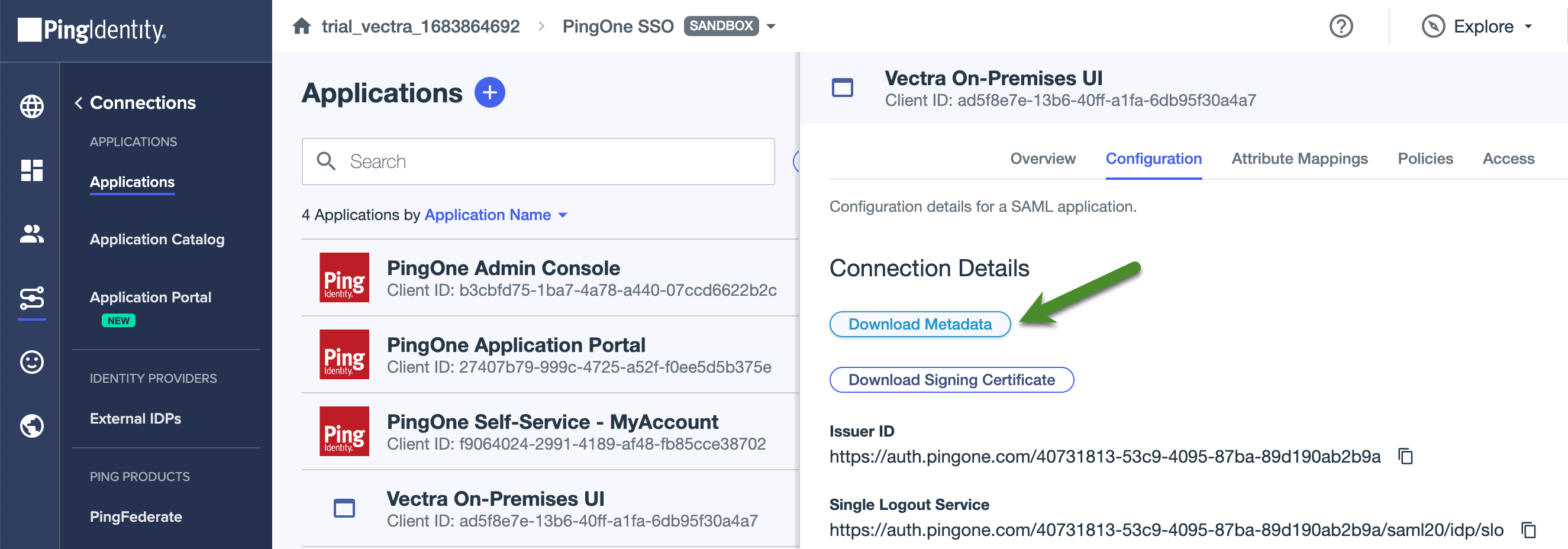 Setup SAML SSO with Ping Identity (Quadrant UX)