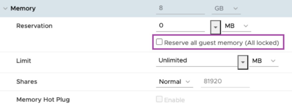 Memory Ballooning on virtual Vectra appliances