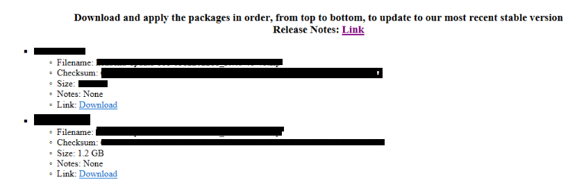 Offline Updates (prior to v8.9)