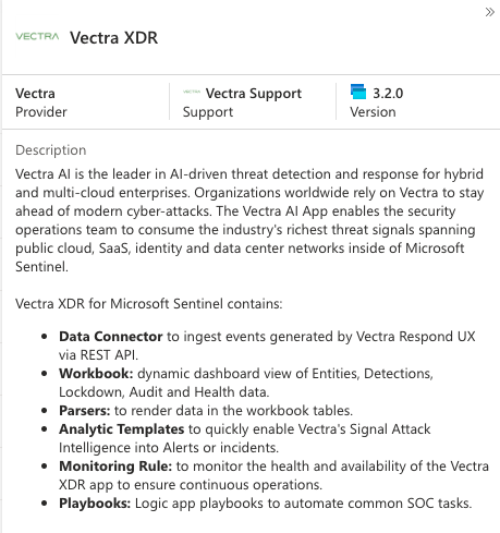 Azure Sentinel Integration Guide for Vectra XDR (Respond UX)