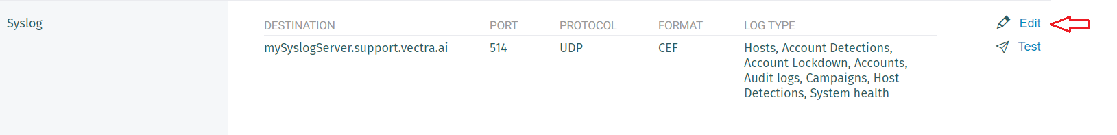 Vectra Syslog Guide (Quadrant UX)