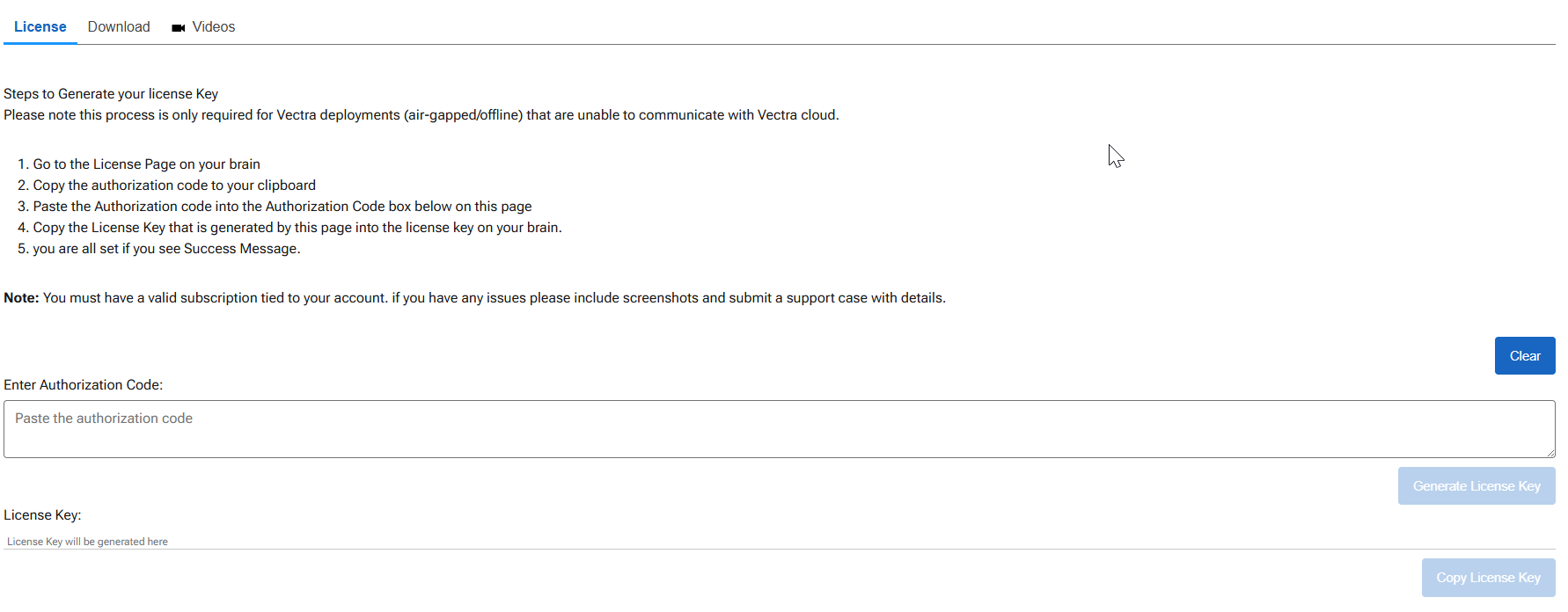 Activate or Renew offline license
